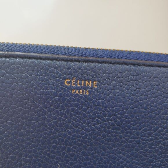 Celine | Bags | Celine Leather Long Continental Wallet Blue Zip Quiet ...